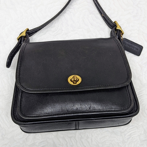 Coach | Bags | Coach Vintage Black Leather Rambler 96 | Poshmark